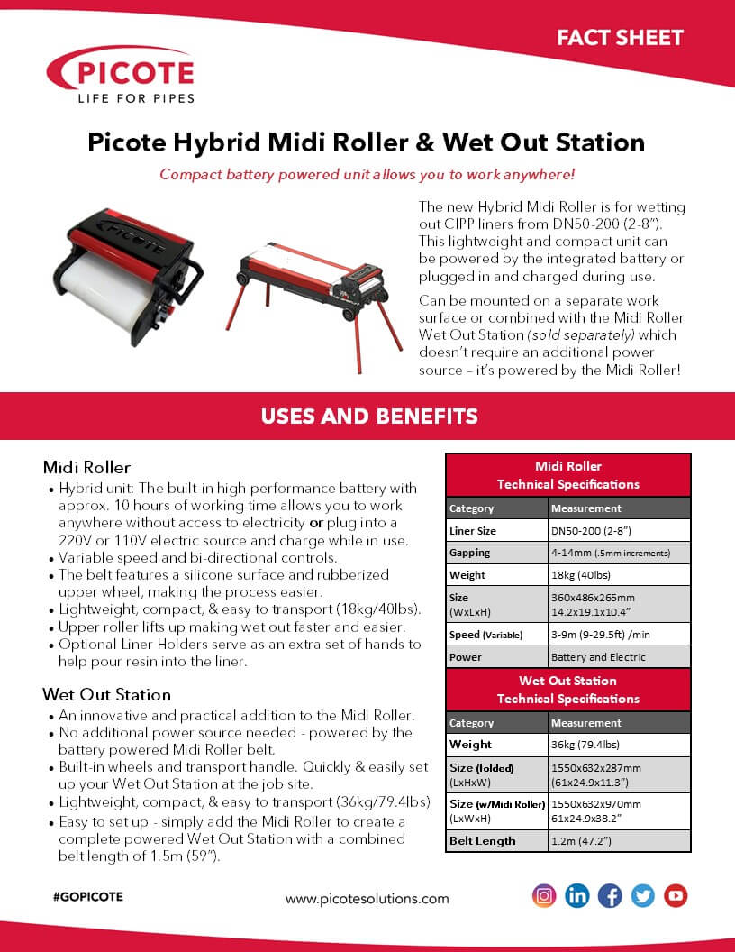 CIPP Lining | Midi Roller & Wet-Out Station