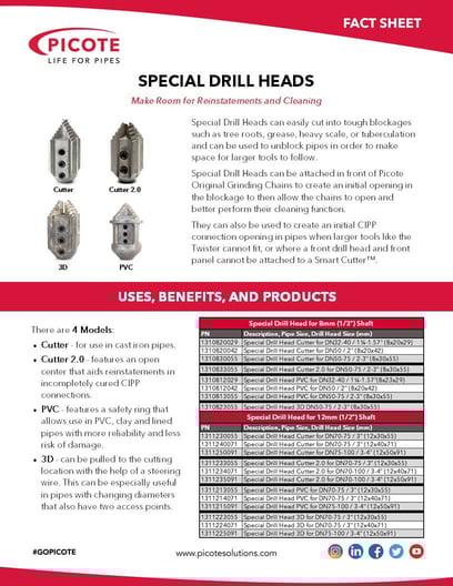 Picote Special Drill Heads and Tiger Bore